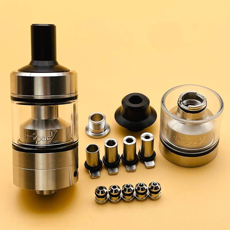 Tripod 2 Style RTA MTL/DL Atomizer 316ss 22mm 2.8ml Top Fill Single ...